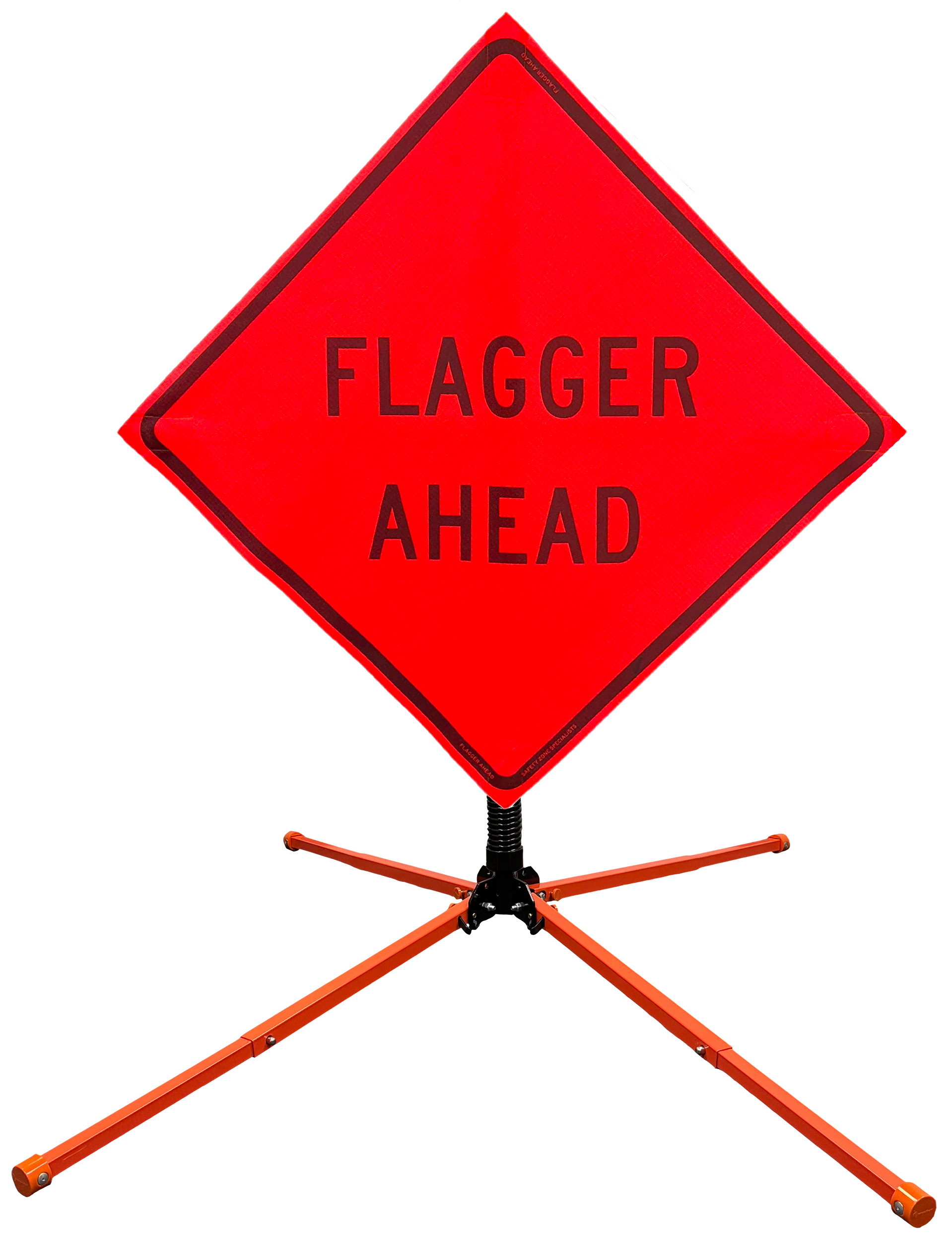 OrangeGear® Flagger Ahead Roll Up Sign & Stand Kit - Safety Zone ...